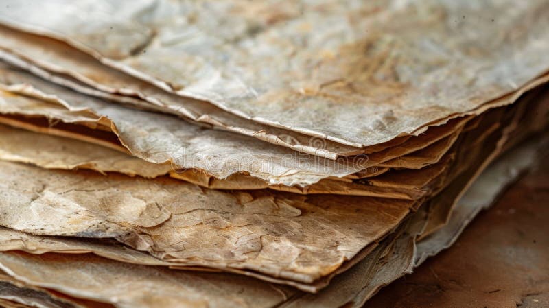 A Pack of Handmade Paper Sheets Made from Mulberry Bark Stock Image ...