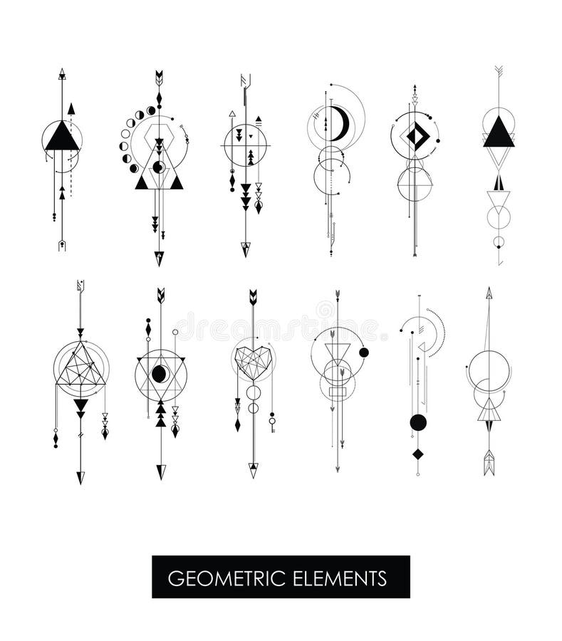 Pack of High Quality Geometric Elements. Stock Vector - Illustration of ...