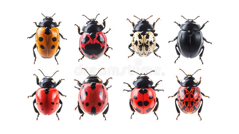 Pack Hug Bug Set in Different Poses Against Transparent Background for ...