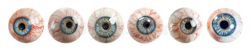 Pack of Human Eye Ball on Transparent Background Stock Illustration ...