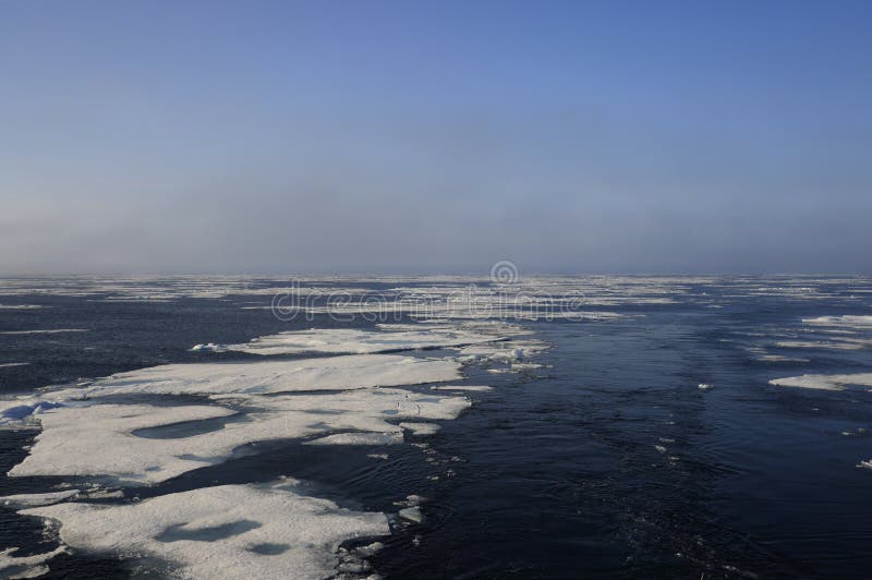 Pack ice north of Svalbard stock image. Image of climate - 343935571