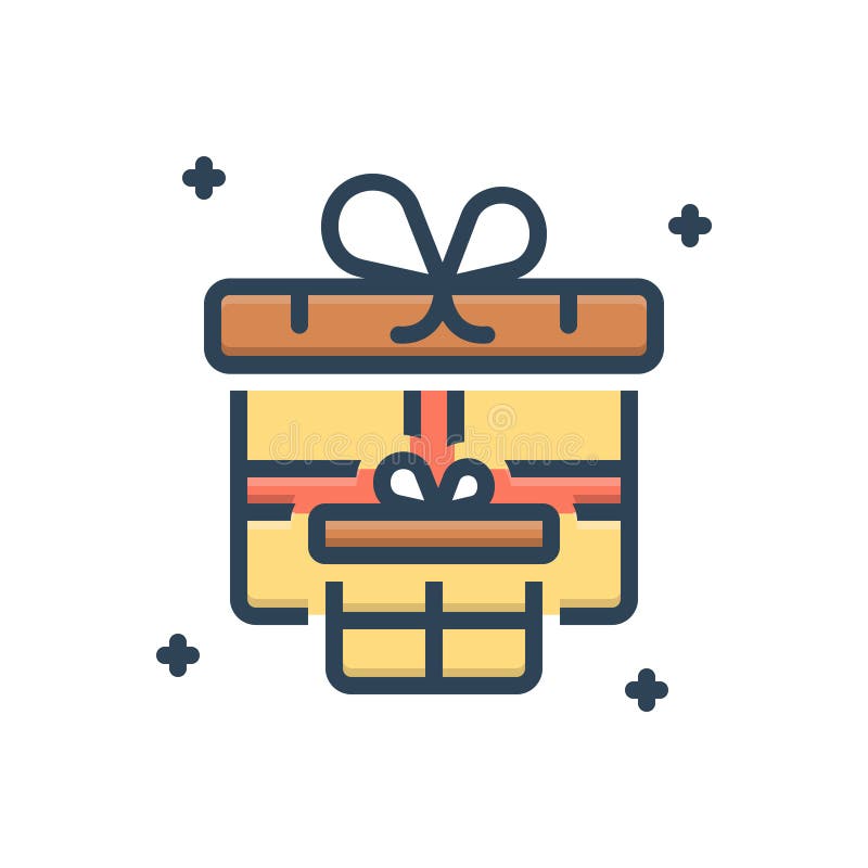 Color Illustration Icon for Pack, Parcel and Gift Stock Illustration ...