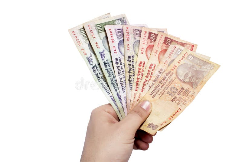 Pack of Indian Currency Notes Held in Hand Stock Photo - Image of ...