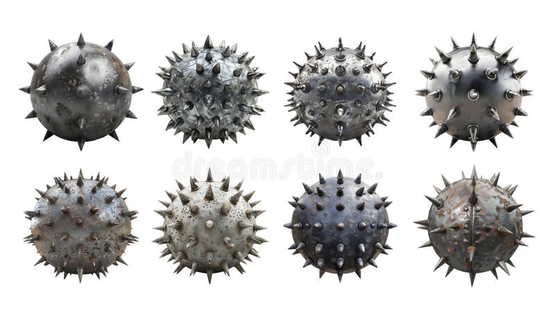 Pack of Iron Spike Ball on Transparent Background Stock Illustration ...