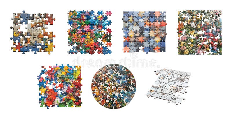 Pack of Jigsaw Puzzle on Transparent Background Stock Illustration ...