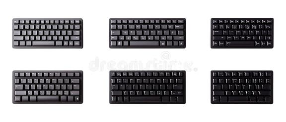 Pack of Keyboard Set of Five Different Poses Set Against Transparent ...