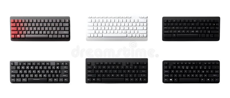 Pack of Keyboard Set of Five Different Poses Set Against Transparent ...