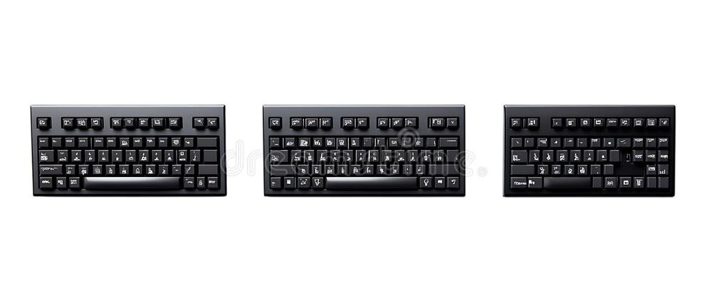 Pack of Keyboard Set of Five Different Poses Set Against Transparent ...