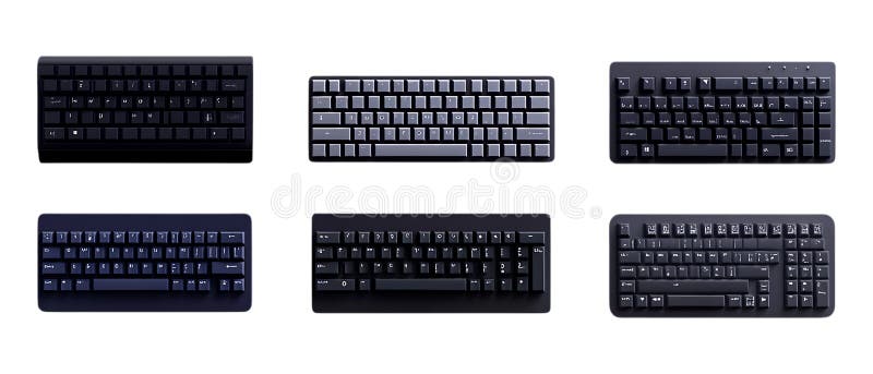 Pack of Keyboard Set of Five Different Poses Set Against Transparent ...