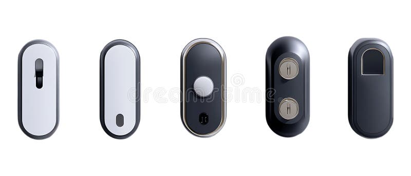 Pack of Keyless Smart Lock Set of Five Different Poses Set Against ...
