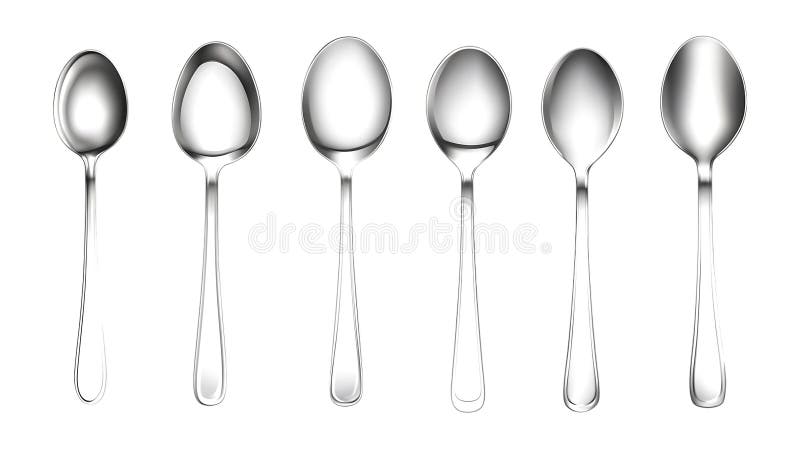 Pack of Kitchen Line Coffee Spoon on Transparent Background Stock ...