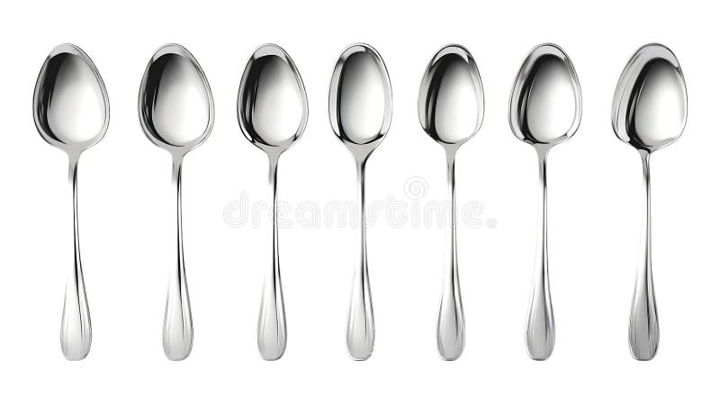 Pack of Kitchen Line Coffee Spoon on Transparent Background Stock ...