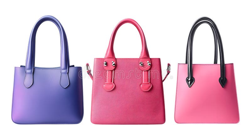 Pack of Leather Handbag on Transparent Background Stock Illustration ...