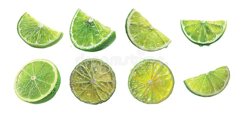 Pack of Lemon Slice on Transparent Background Stock Illustration ...