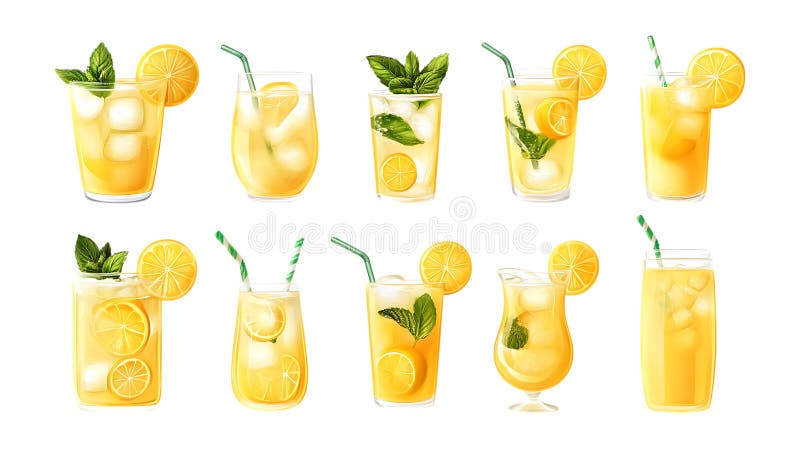 Pack of Lemonade on Transparent Background Stock Illustration ...