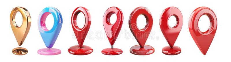 Pack of Location or Location Pin on Transparent Background Stock ...