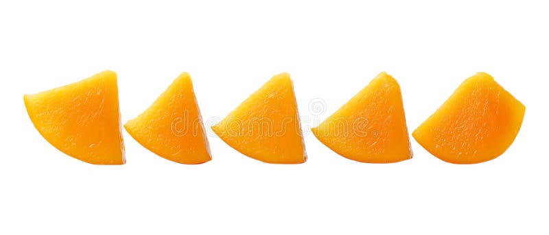 Pack of Mango Slice Set of Five Different Poses Set Against Transparent ...