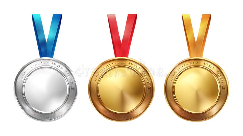 Pack of Medal Icon Set Against Transparent Background for Achievement ...