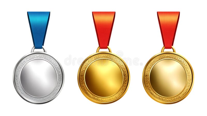 Pack of Medal Icon Set Against Transparent Background for Achievement ...