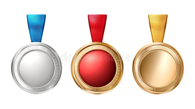 Pack of Medal Icon Set Against Transparent Background for Achievement ...