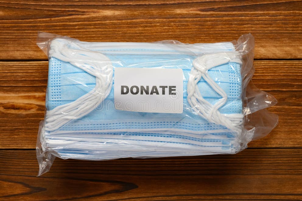 Pack of Medical Face Masks for Donating Stock Photo - Image of health ...