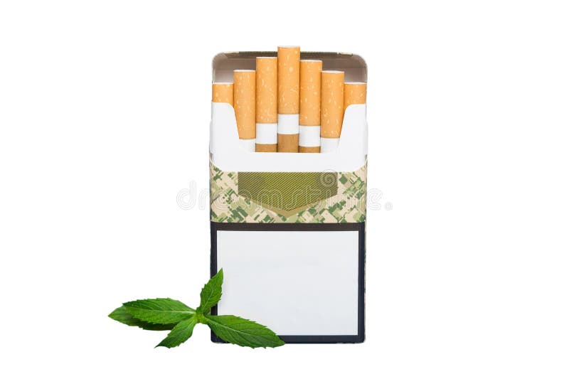 Pack of Menthol Cigarettes and Fresh Mint on Colored Table, Menthol ...