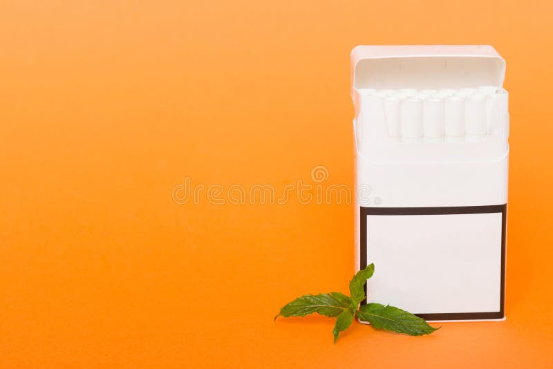 Pack of Menthol Cigarettes and Fresh Mint on Colored Table, Menthol ...