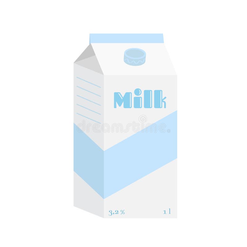 Pack of Milk. Natural Organic Product in Flat Style. Stock Vector ...