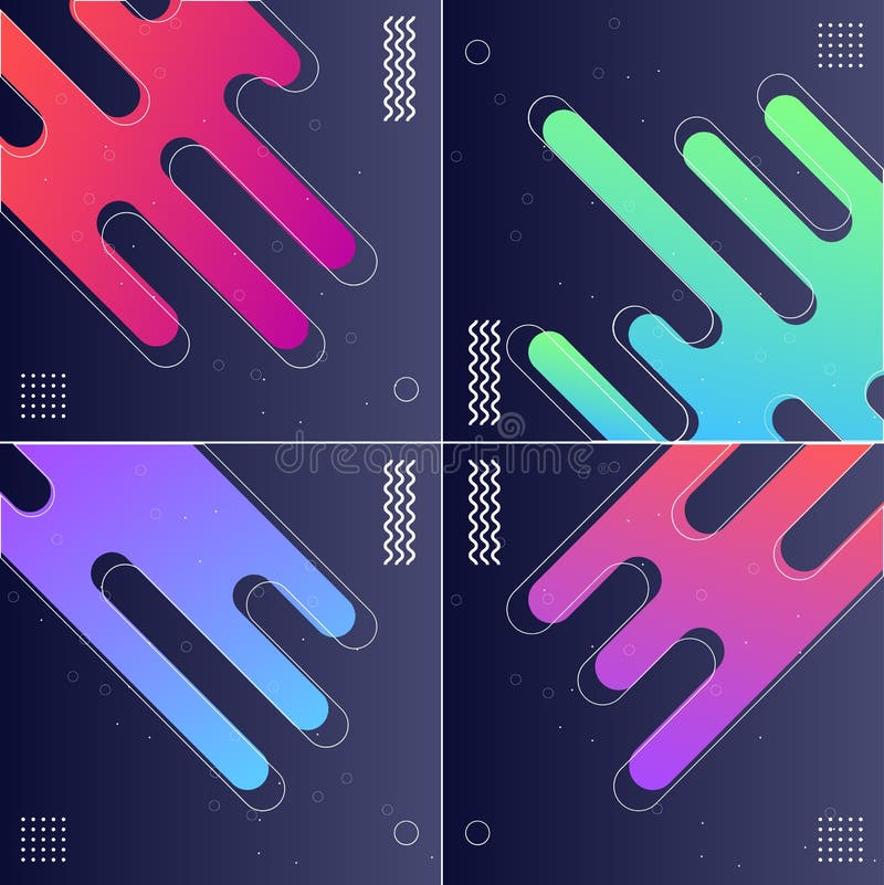 Pack of 4 Minimal Geometric Backgrounds with Bright and Trendy Colors ...