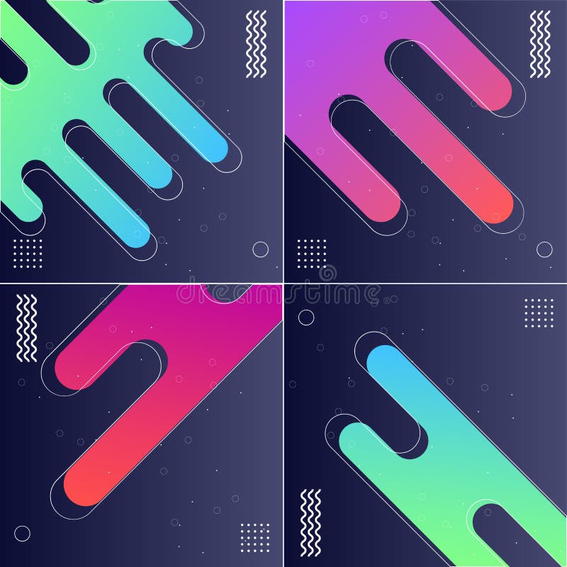Pack of 4 Minimal Geometric Backgrounds with Bright and Trendy Colors ...