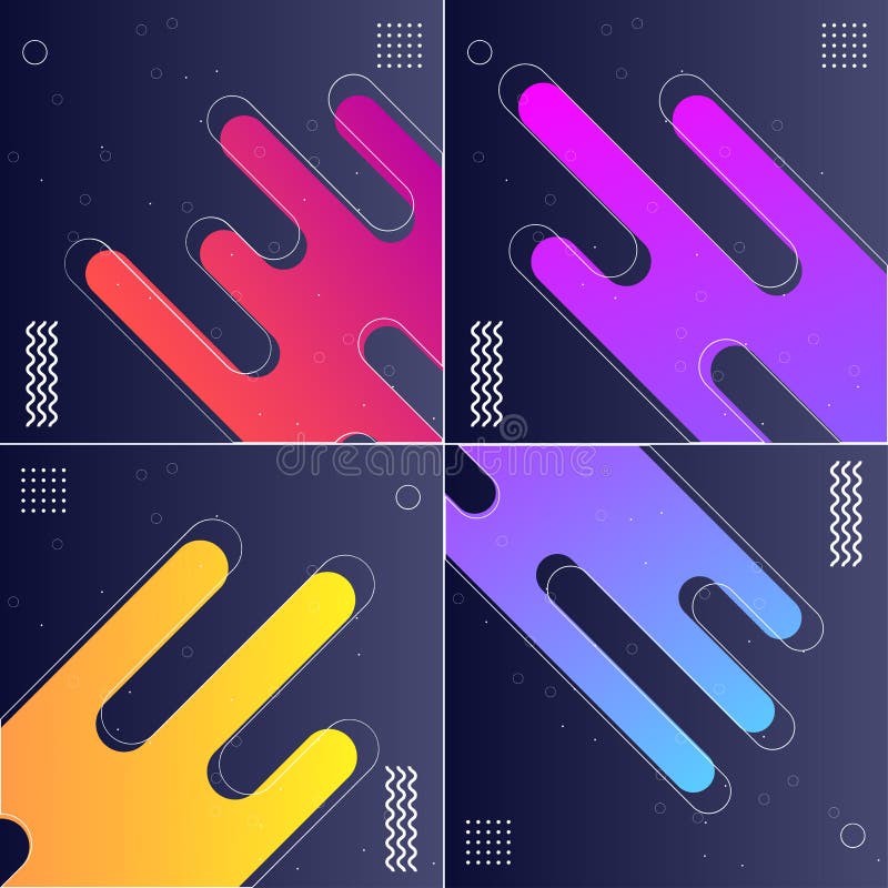 Pack of 4 Minimalistic Fluid Dynamic Shapes with Abstract Geometric ...