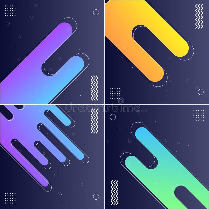 Pack of 4 Minimalistic Geometric Backgrounds with Dynamic Shapes Stock ...