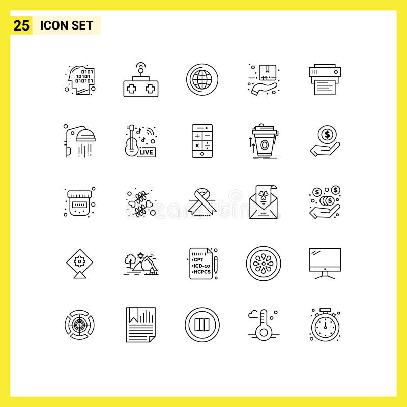 Pack of 25 Modern Lines Signs and Symbols for Web Print Media Such As ...