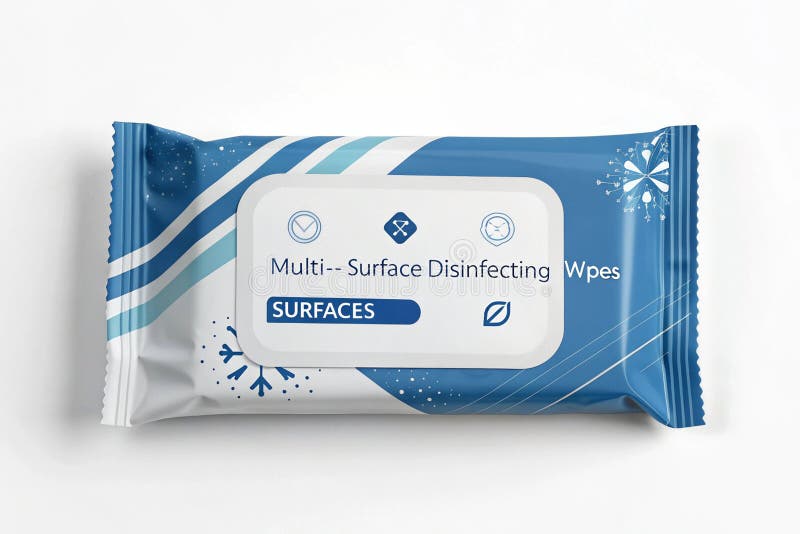 Pack of Multi-surface Disinfecting Wipes Stock Illustration ...