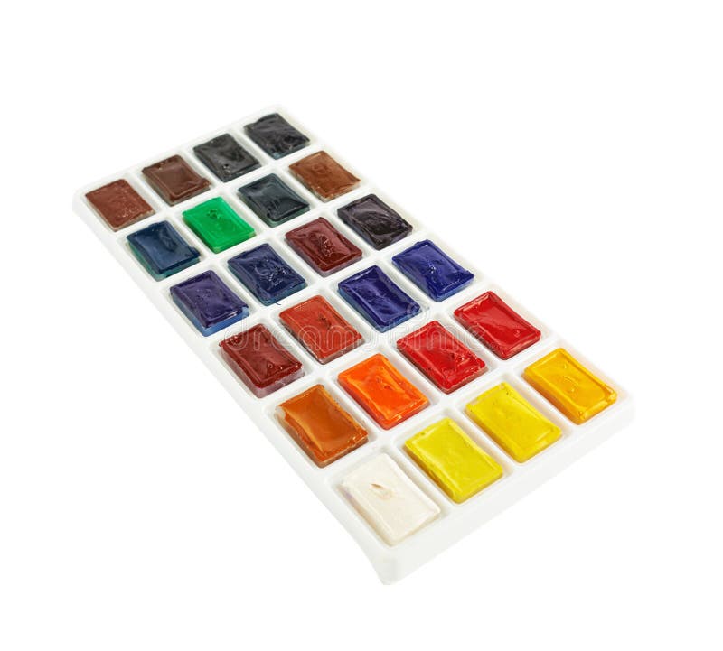 Pack of Multiple Watercolor Container Cases Stock Image - Image of ...