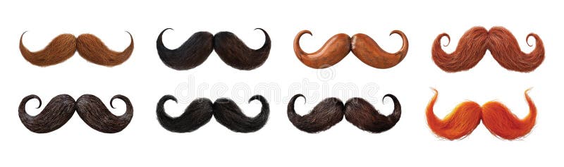 Pack of Mustachio on Transparent Background Stock Illustration ...