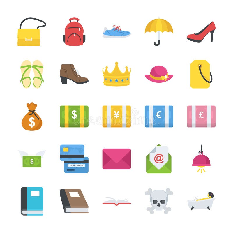 Objects Flat Icons stock illustration. Illustration of bones - 111739549