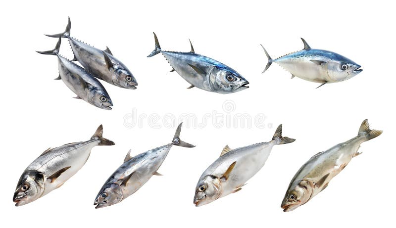 Pack of Ocean Fish on Transparent Background Stock Illustration ...