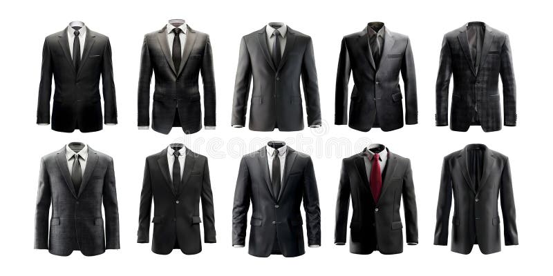 Pack of Office Pent Coat Suit on Transparent Background Stock ...