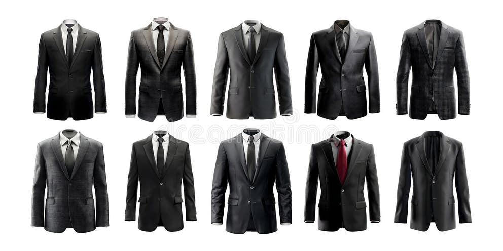 Pack of Office Pent Coat Suit on Transparent Background Stock ...