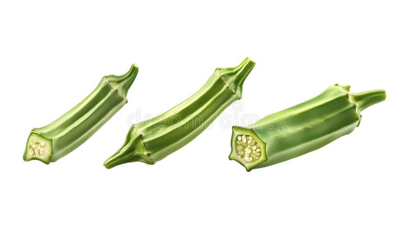 Pack of Okra Set Against Transparent Background for Food, Culinary, or ...