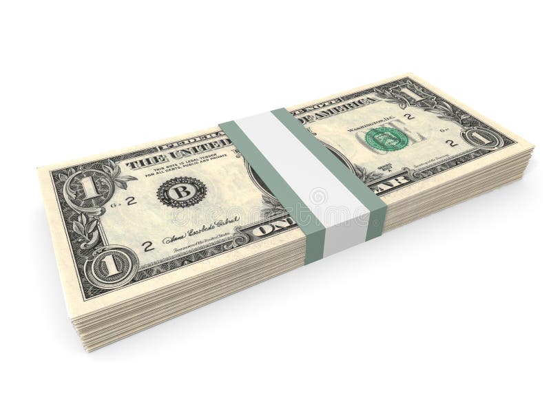 Pack of One Dollar Bank Notes. Stock Illustration - Illustration of ...
