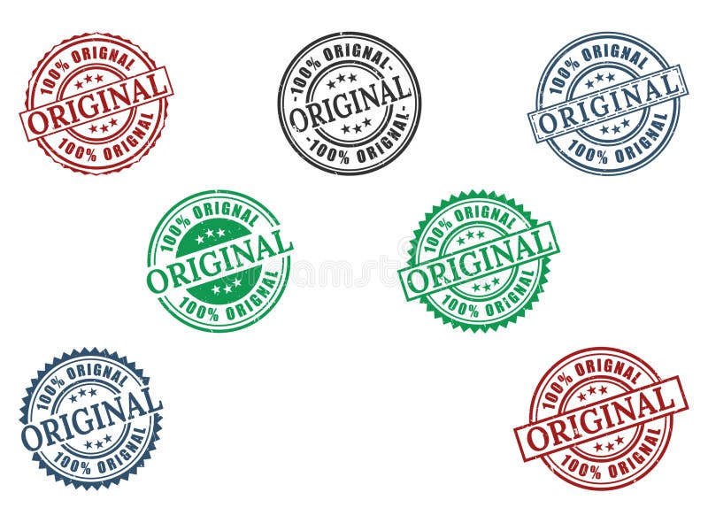 Pack of Original Stamps Design Certified Genuine Seal Stock Vector ...
