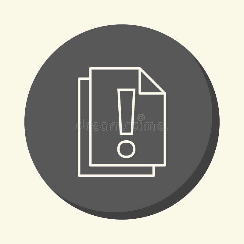 A Pack of Paper with an Exclamation Point, a Circular Linear Icon, a ...