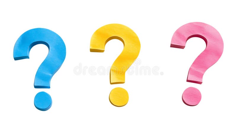 Pack of Paper Question Mark Set Against Transparent Background for ...