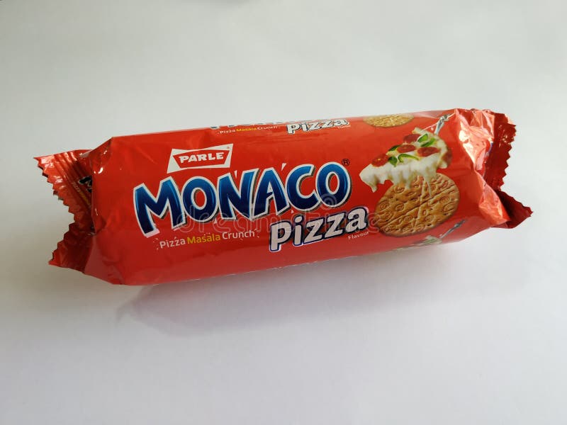 Pack of Parle Monaco Pizza Biscuits Isolated in a White Background ...