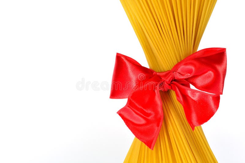 Pack of Pasta Associated Red Ribbon Bow Stock Image - Image of country ...