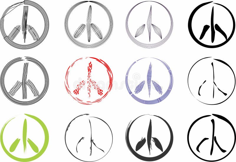 Peace signs stock vector. Illustration of weed, humanity - 100081558