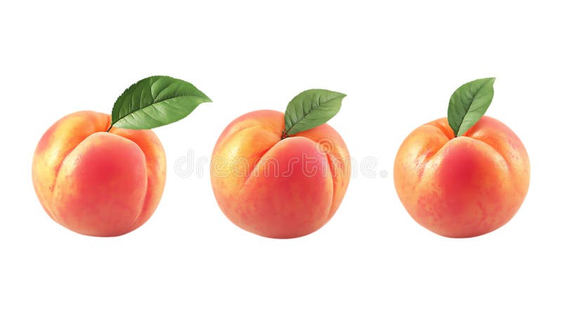 Pack of Peach Set Against Transparent Background for Fruit, Culinary ...