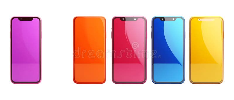 Pack of Phone with a Label Set Against Transparent Background for ...